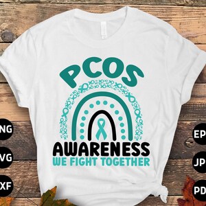 PCOS Awareness Svg Png, We Fight Together Svg, Ovary Syndrome Teal ...