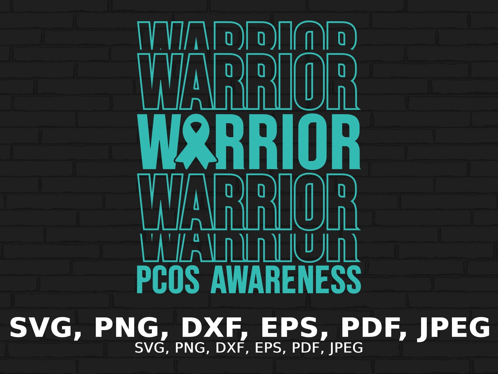 PCOS Warrior Svg, PCOS Warrior Svg Png, Ovary Syndrome Awareness Teal ...
