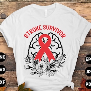 Stroke Awareness Svg Png, Stroke Survivor Ribbon Svg, Red Ribbon Svg ...