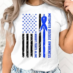 Moyamoya Disease Awareness Svg Png, Flag Nobody Fights Alone Svg, Blue ...