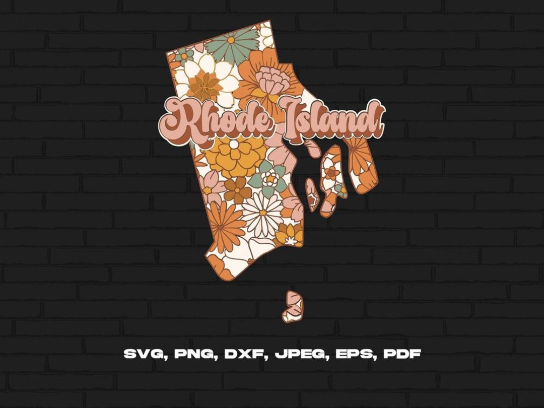 Rhode Island State Svg Png, Rhode Island Map Svg, Retro Rhode Island ...