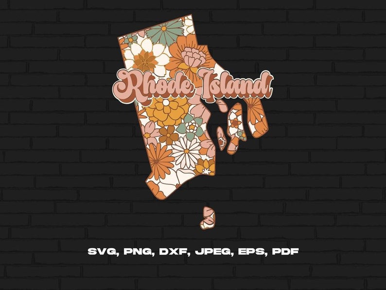 Rhode Island State Svg Png, Rhode Island Map Svg, Retro Rhode Island ...
