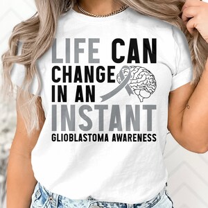 Glioblastoma Awareness Svg Png, Life Can Change in an Instant Svg, Gray ...