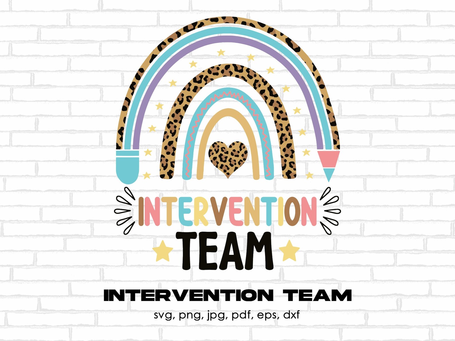Intervention Team Leopard Rainbow SVG PNG, School Elementary ...