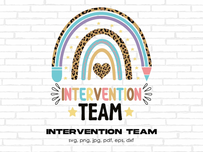 Intervention Team Leopard Rainbow SVG PNG School Elementary - Etsy