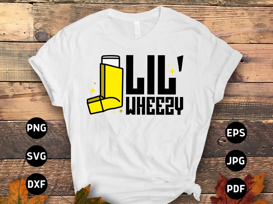Lil' Wheezy Svg, Funny Asthma, Asthma Awareness Svg Png, Gray Ribbon ...