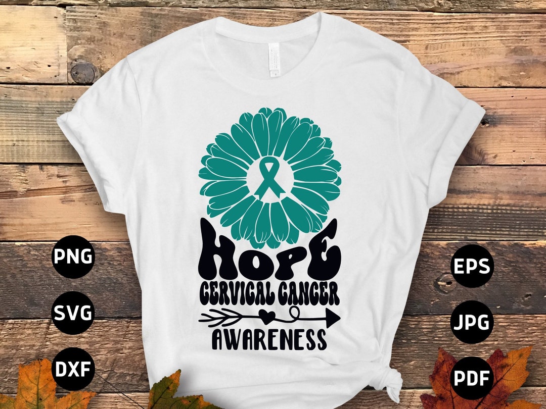 Cervical Cancer Awareness Svg Png, Cervical Cancer Hope Sunflower Svg ...