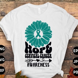 Cervical Cancer Awareness Svg Png, Cervical Cancer Hope Sunflower Svg ...