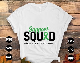 Traumatic Brain Injury Awareness Rainbow Svg Png, Green Ribbon Svg, TBI ...