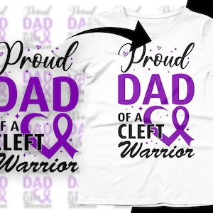 Cleft Craniofacial Awareness Svg Png, Proud Dad of a Cleft Warrior Svg ...