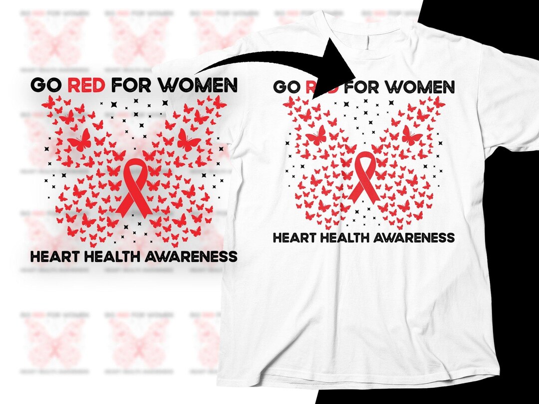 Go Red for Women Heart Health Awareness Svg, Heart Disease Awareness ...