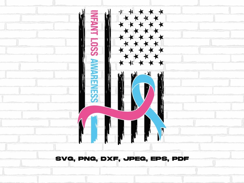 Infant Loss Awareness Flag Svg Png Pink and Blue Ribbon Svg - Etsy