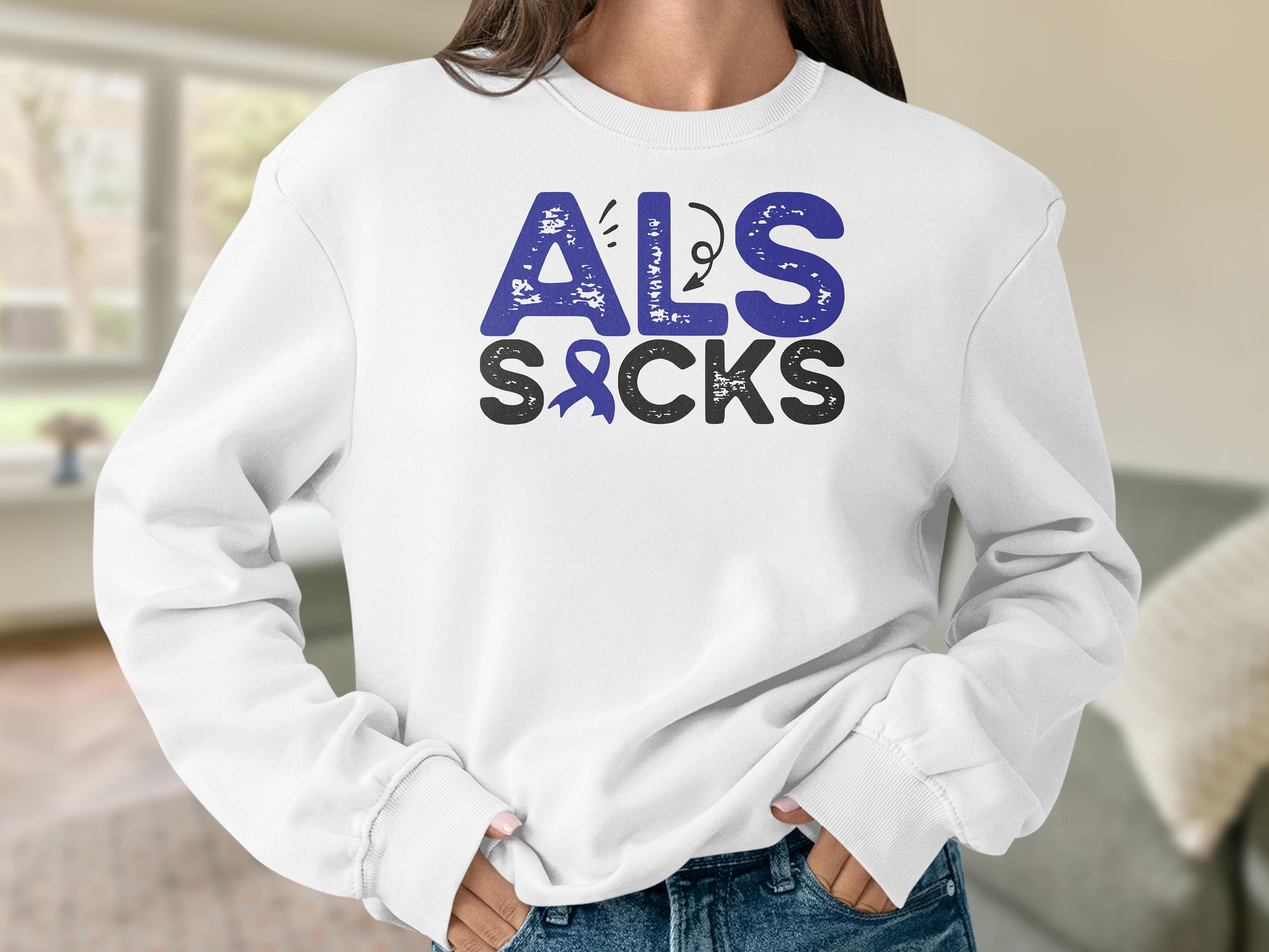 ALS Awareness Svg Png ALS Sucks Svg Blue Ribbon Svg Cricut - Etsy