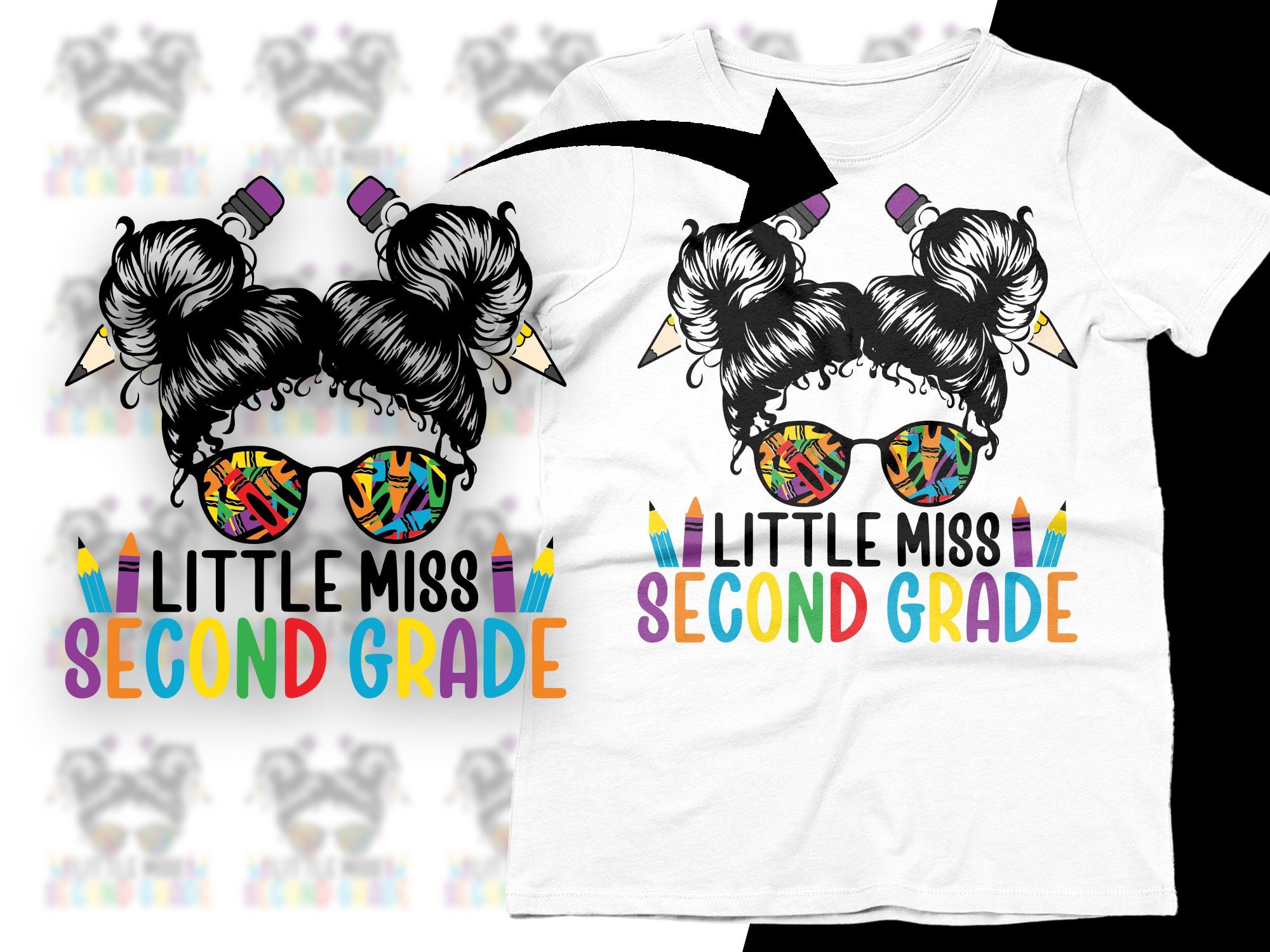 Little Miss 2nd Grade Girls Svg Png 2nd Grade Back to School - Etsy