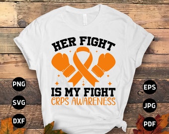 CRPS Awareness Svg Png, Fight Hard Fight Strong Svg, Orange Ribbon Svg ...