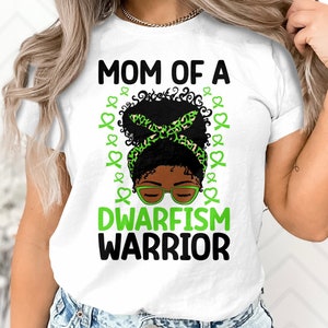 Dwarfism Awareness Svg Png, Afro Messy Bun Mom of a Dwarfism Warrior ...