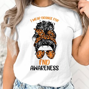 FND Awareness Svg Png, I Wear Orange for FND Messy Bun Svg, Functional ...