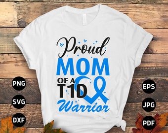 Diabetes Awareness Svg Png, Type 1 Diabetes Awareness Svg, Blue Ribbon ...