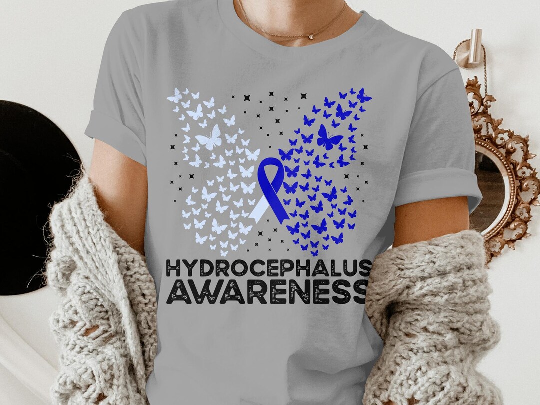 Hydrocephalus Awareness Butterfly Svg, Light Blue Ribbon Support ...