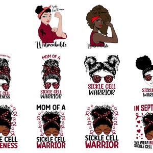 Sickle Cell Awareness Svg Png Bundle, Anemia Awareness Svg, Burgundy ...
