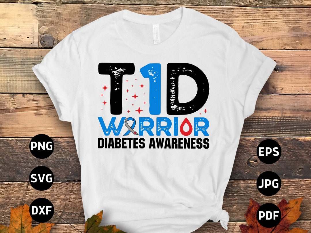 Diabetes Awareness Svg Png, T1d Warrior Svg, Blue Ribbon Svg, Type 1 ...