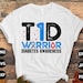 Diabetes Awareness Svg Png, T1d Warrior Svg, Blue Ribbon Svg, Type 1 ...