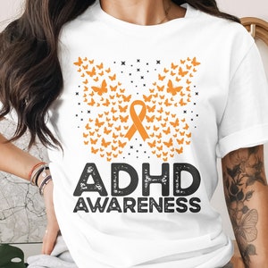 ADHD Awareness Butterfly SVG, Orange Ribbon Design (digital Cut Files ...