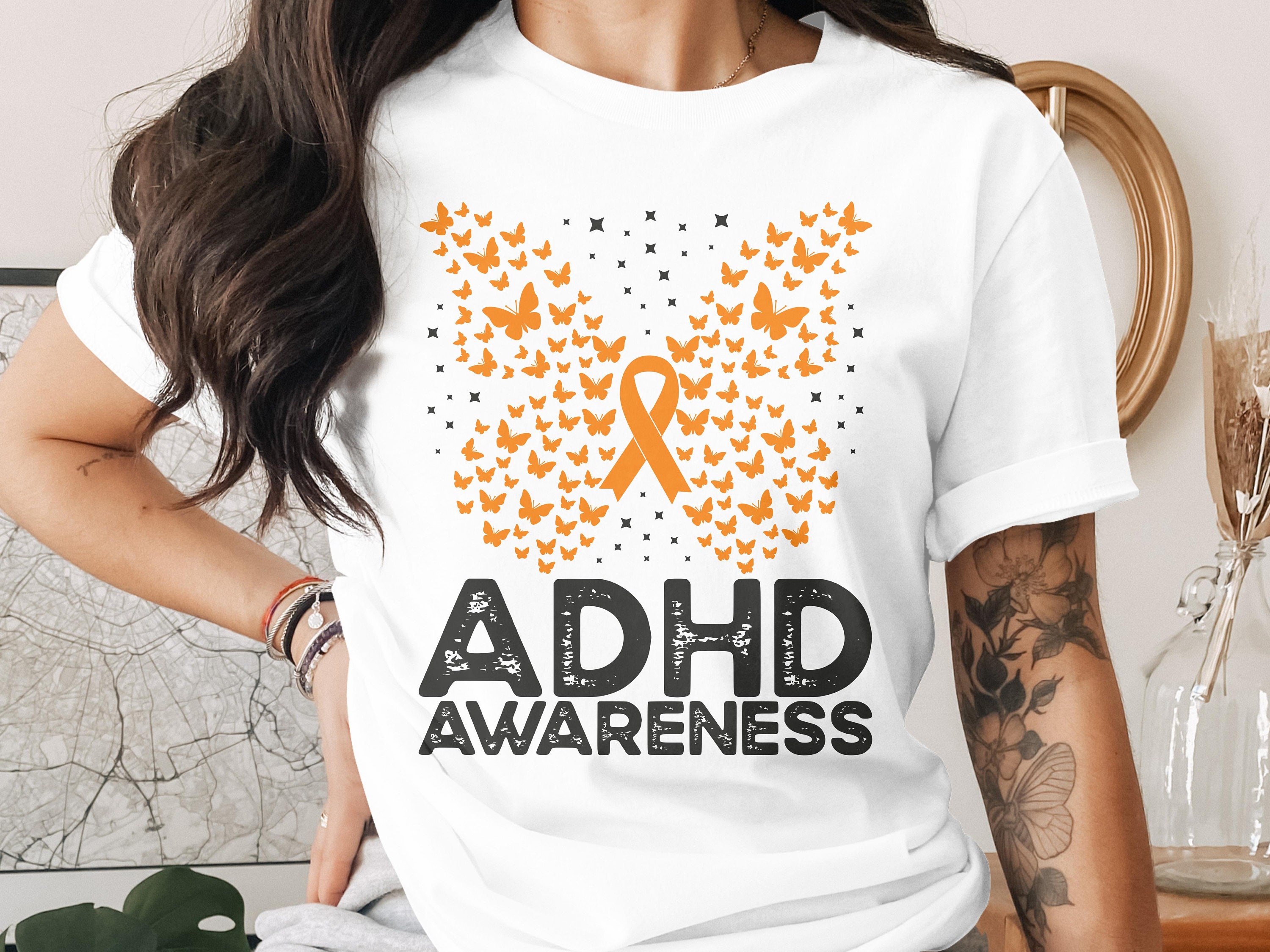ADHD Awareness Svg Png ADHD Awareness Butterfly Svg Orange - Etsy