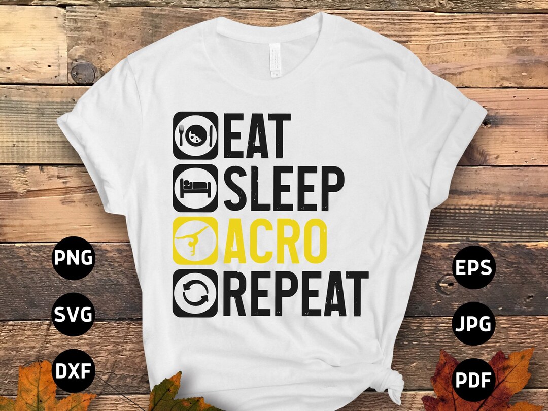Gymnastics Svg Png, Eat Sleep Acro Repeat Svg, Funny Gymnast Lovers Gifts Svg Cut File Cricut ...