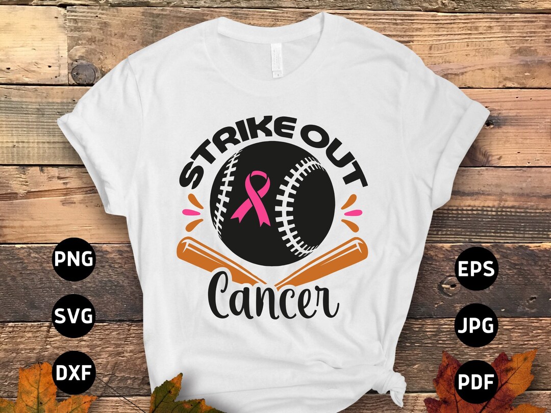 Breast Cancer Baseball Svg Png, Strike Out Cancer Svg, Pink Ribbon Svg, Breast Cancer Awareness ...