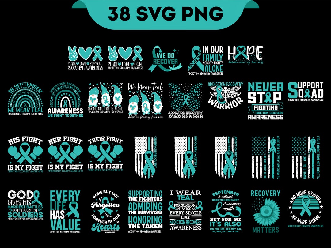 Addiction Recovery Awareness Svg Png Bundle, Addiction Recovery Svg ...