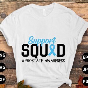 Prostate Cancer Awareness Svg Png, Support Squad Svg, Prostate Ribbon ...