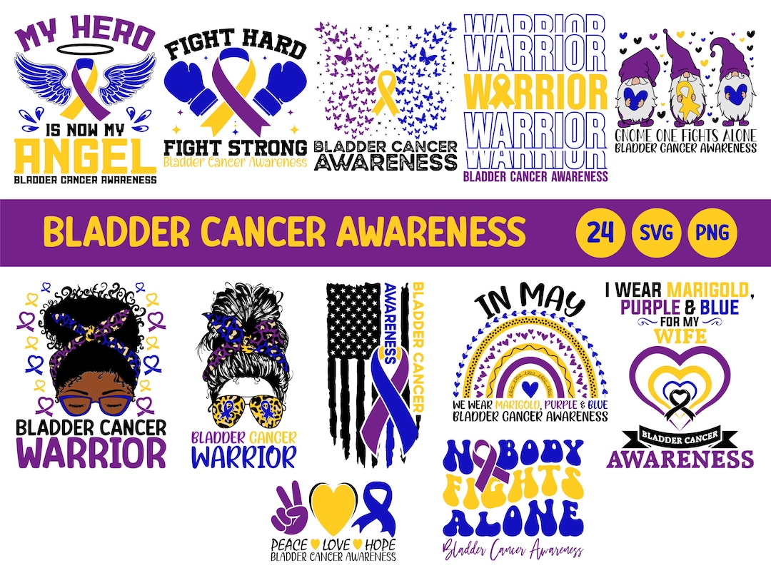 Bladder Cancer Awareness Svg Bundle, Bladder Cancer Awareness Png ...