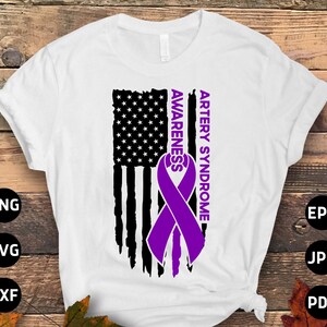 Artery Syndrome Awareness Svg Png, Flag Artery Syndrome Svg, Purple ...