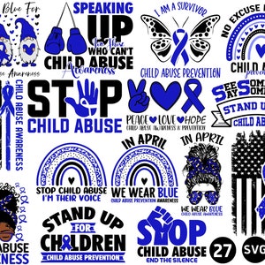 Child Abuse Svg Png Bundle, Child Abuse Prevention Awareness Svg Cricut ...