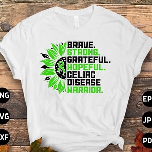 Sunflower Celiac Disease Warrior Svg Png, Gluten Free Svg, Celiac ...