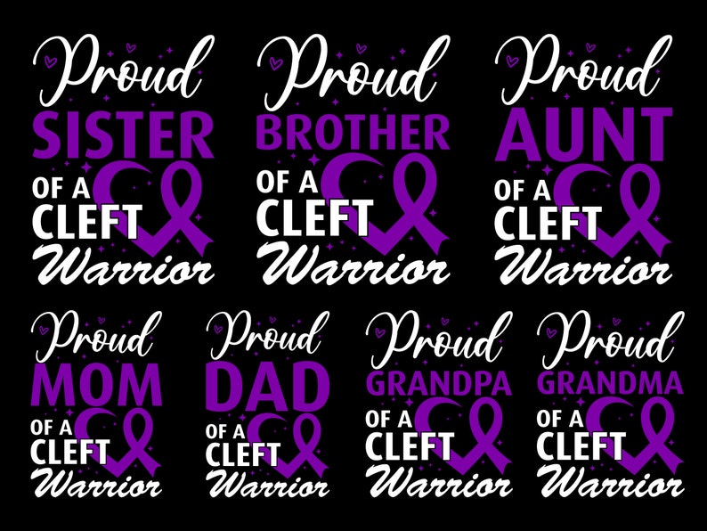Cleft & Craniofacial Awareness Svg Png Bundle, Purple Ribbon Svg, Cleft ...