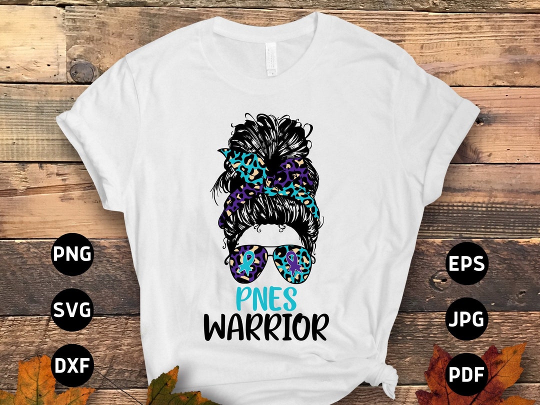 PNES Awareness Svg Png, Messy Bun PNES Warrior Svg, Psychogenic ...
