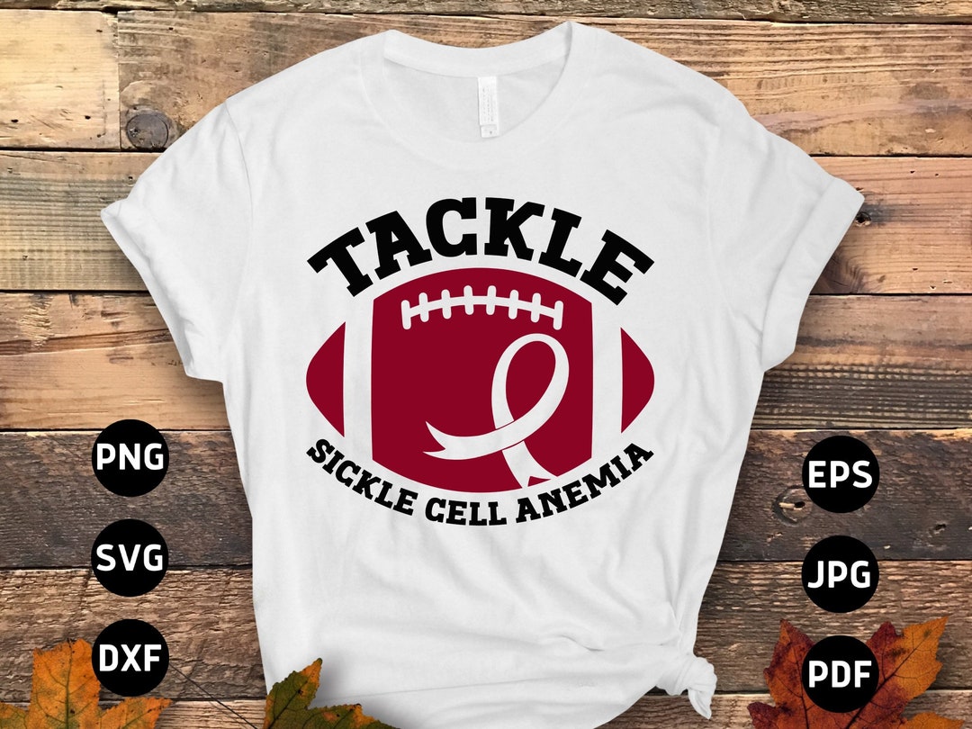 Sickle Cell Awareness Svg Png, Tackle Sickle Cell Anemia Football Svg ...