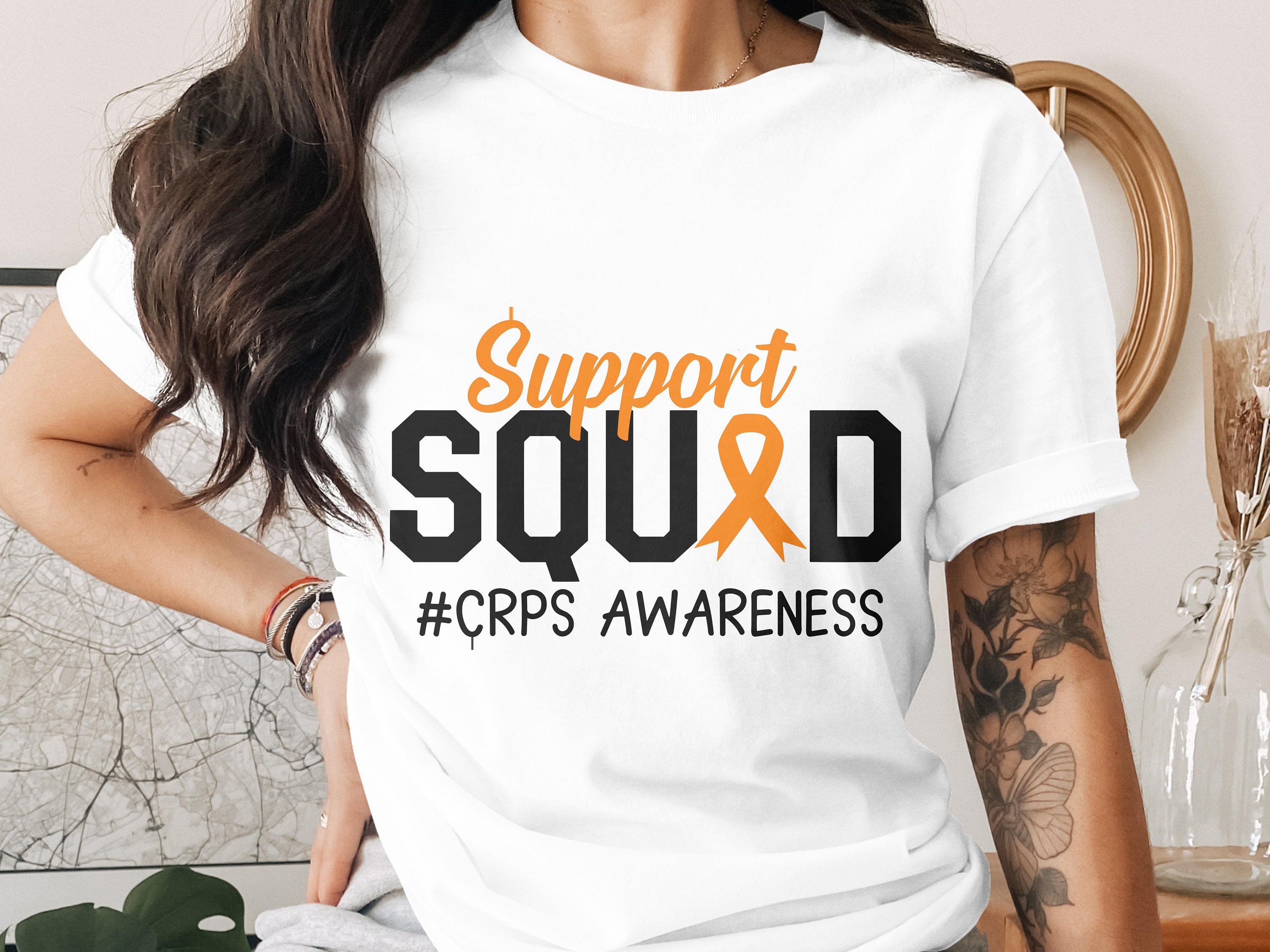 CRPS Awareness Svg Png, Support Squad Svg, Orange Ribbon Svg, Complex ...