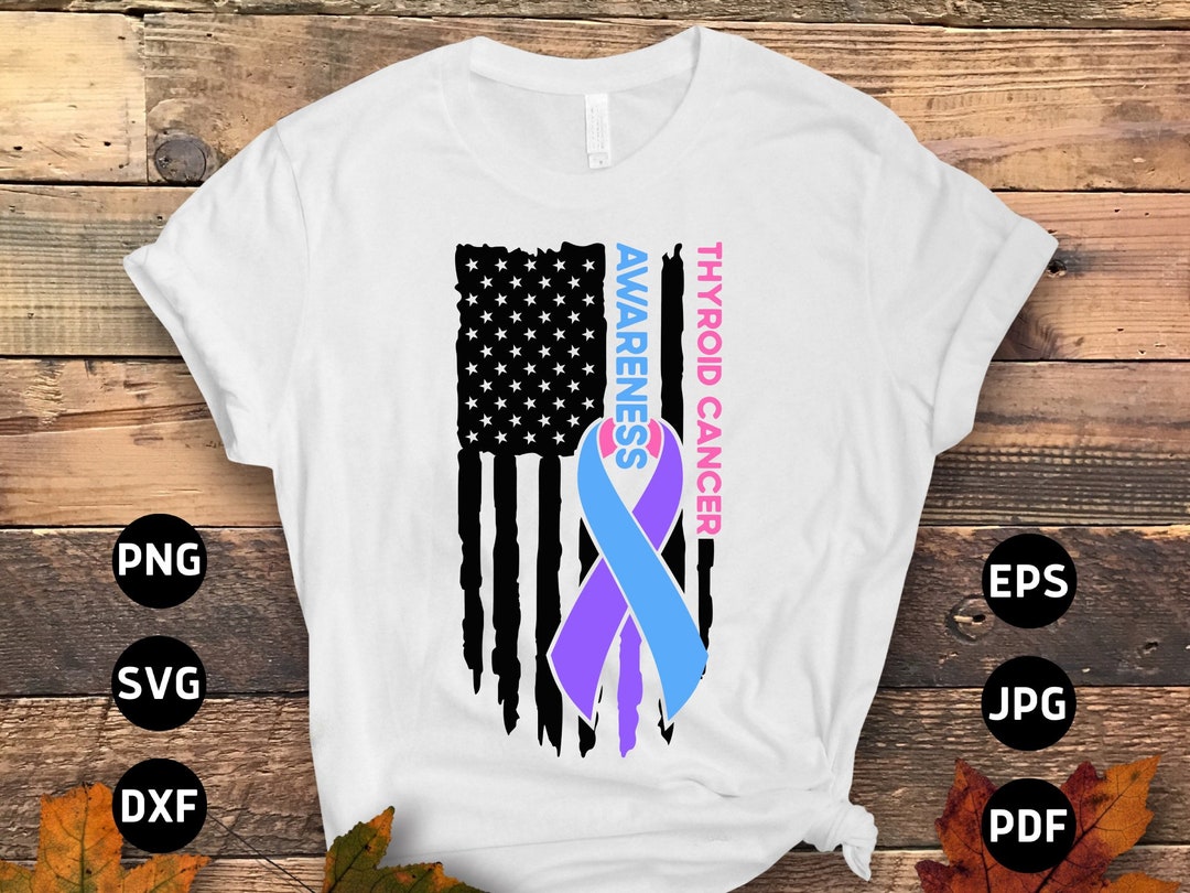 Thyroid Cancer Awareness Svg Png, Thyroid Cancer Flag Svg, Thyroid ...