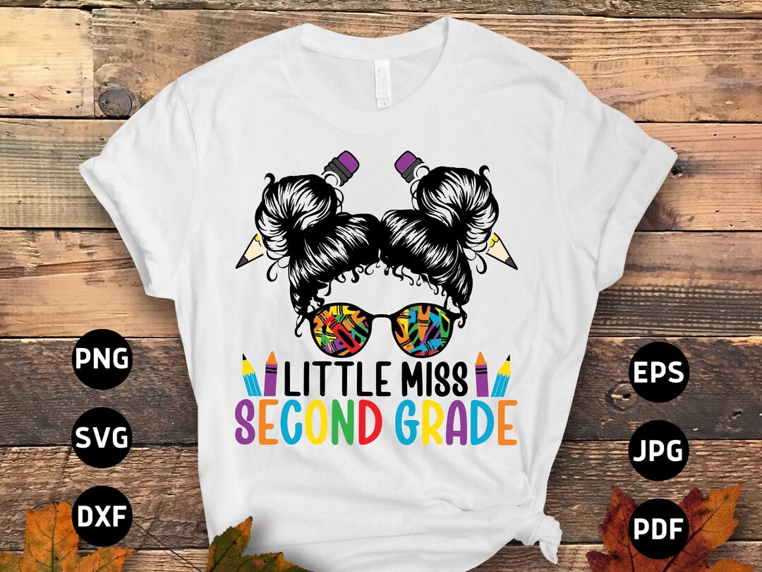 Little Miss 2nd Grade Girls Svg Png, 2nd Grade Back to School Svg, Girl ...