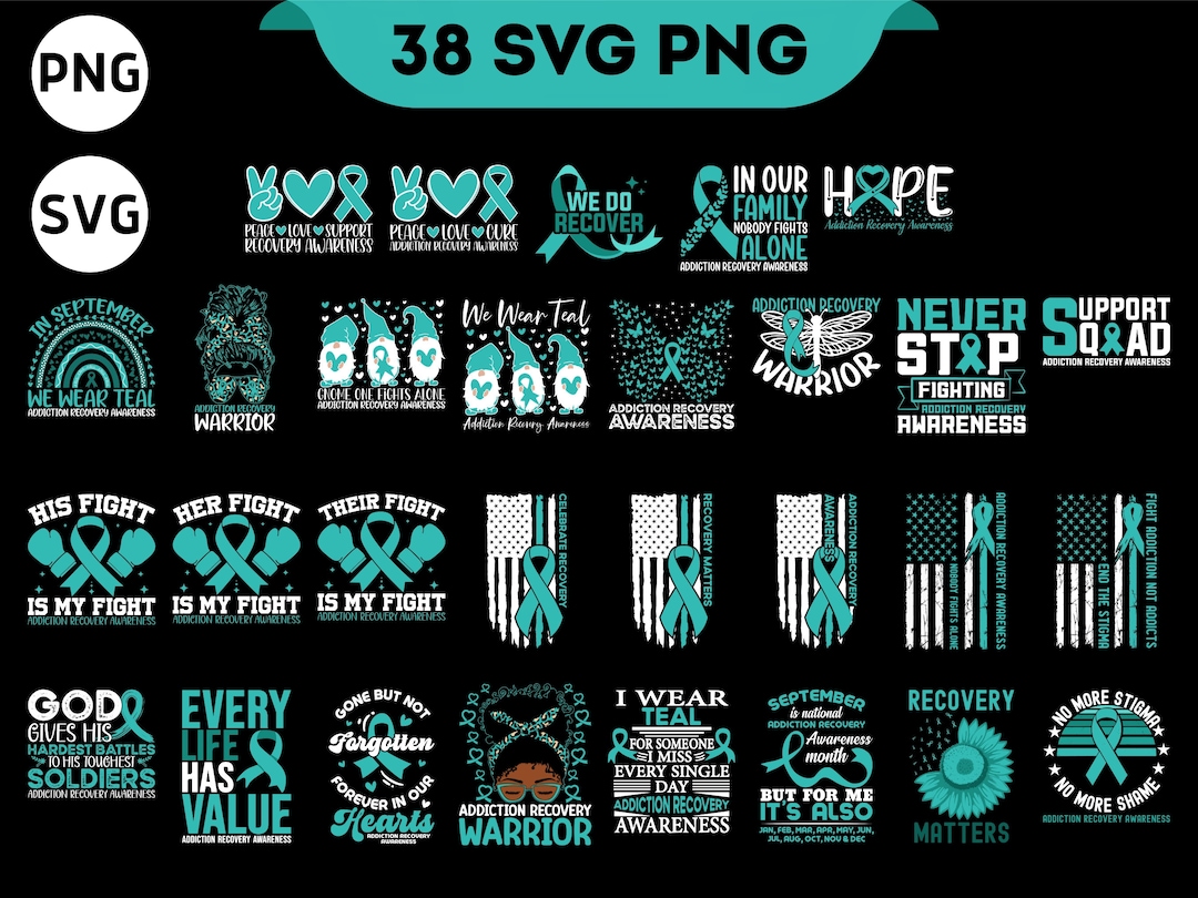 Addiction Recovery Awareness Svg Png Bundle, Addiction Recovery Svg ...