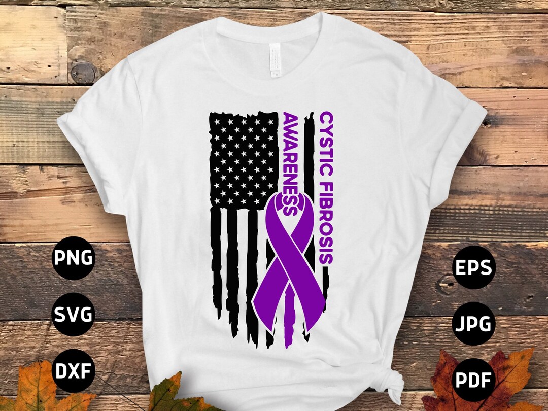 Cystic Fibrosis Awareness Svg Png, Cystic Fibrosis Flag Svg, Purple ...