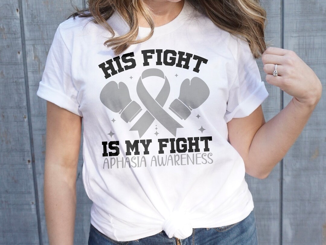 Aphasia Awareness Svg Png, His Fight is My Fight Svg, Gray Ribbon Svg ...