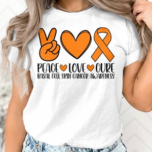 Basal Cell Skin Cancer Awareness Svg Png, Peace Love Cure Svg, PA ...