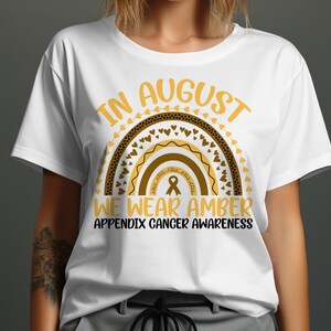 Appendix Cancer Awareness Svg Png, in August We Wear Amber Appendix ...