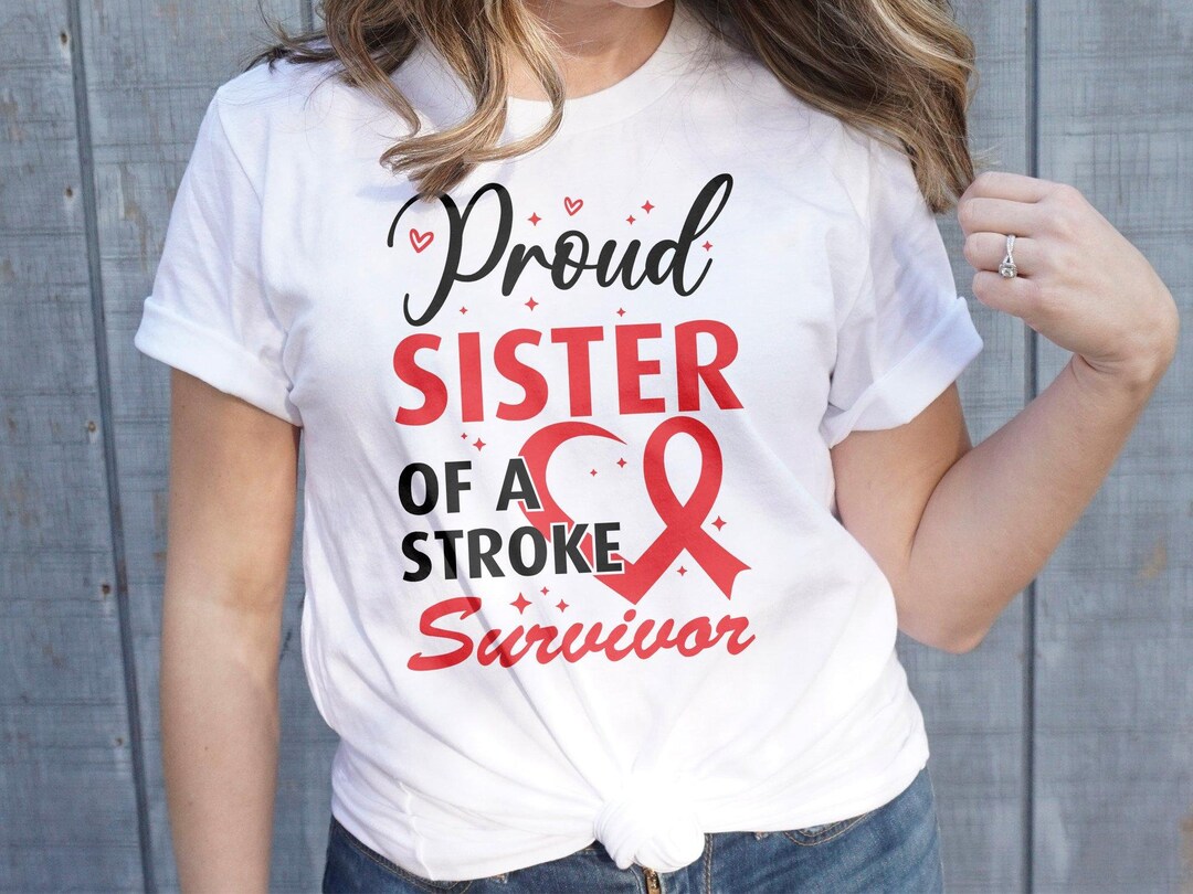 Stroke Awareness Svg Png, Proud Sister of a Stroke Survivor Svg, Red ...