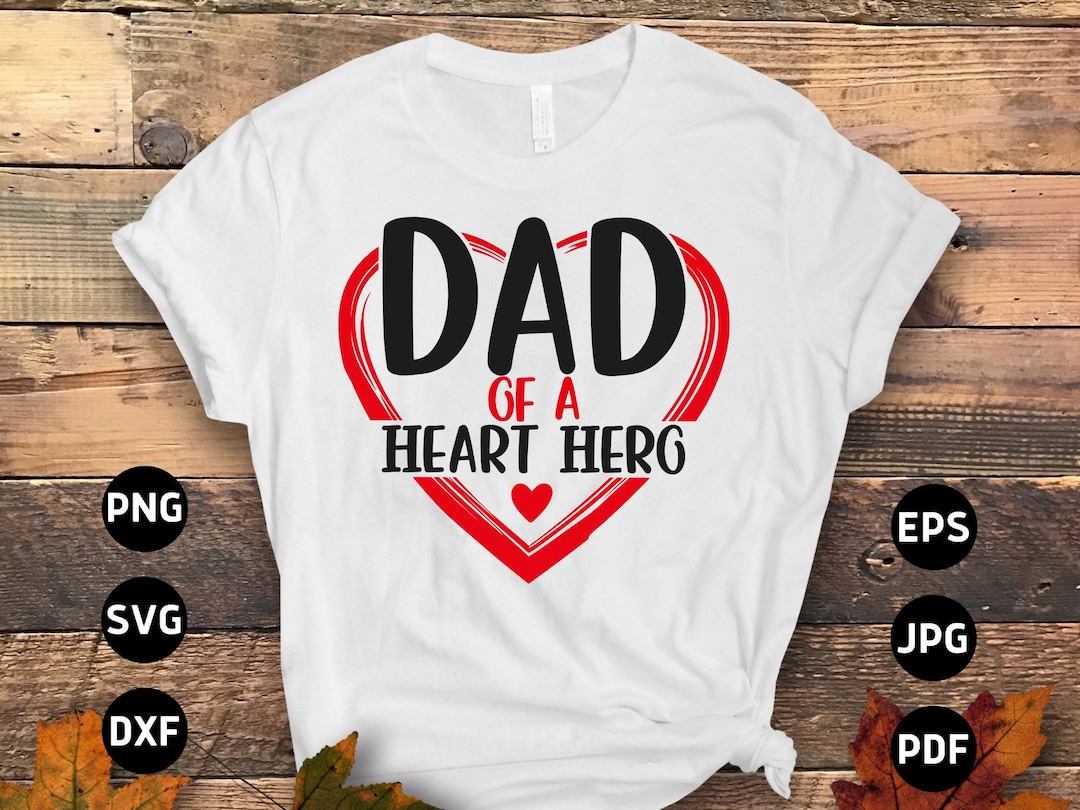 Chd Dad Svg Png, Dad of a Heart Hero Svg, Red Blue Ribbon Svg ...