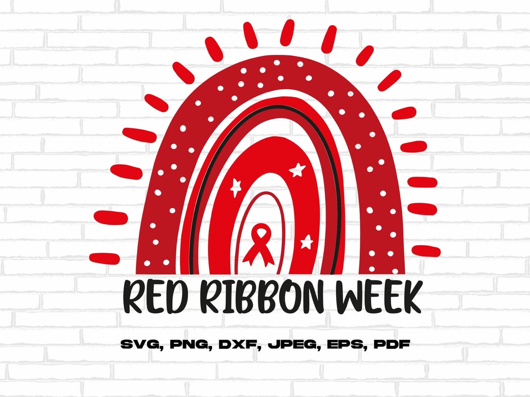 Red Ribbon Week Rainbow Svg, Drug Free Svg, Red Ribbon Week Awareness ...
